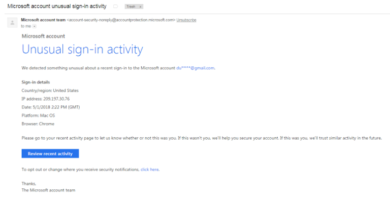Is "account-security-noreply@accountprotection.microsoft.com" Valid and ...