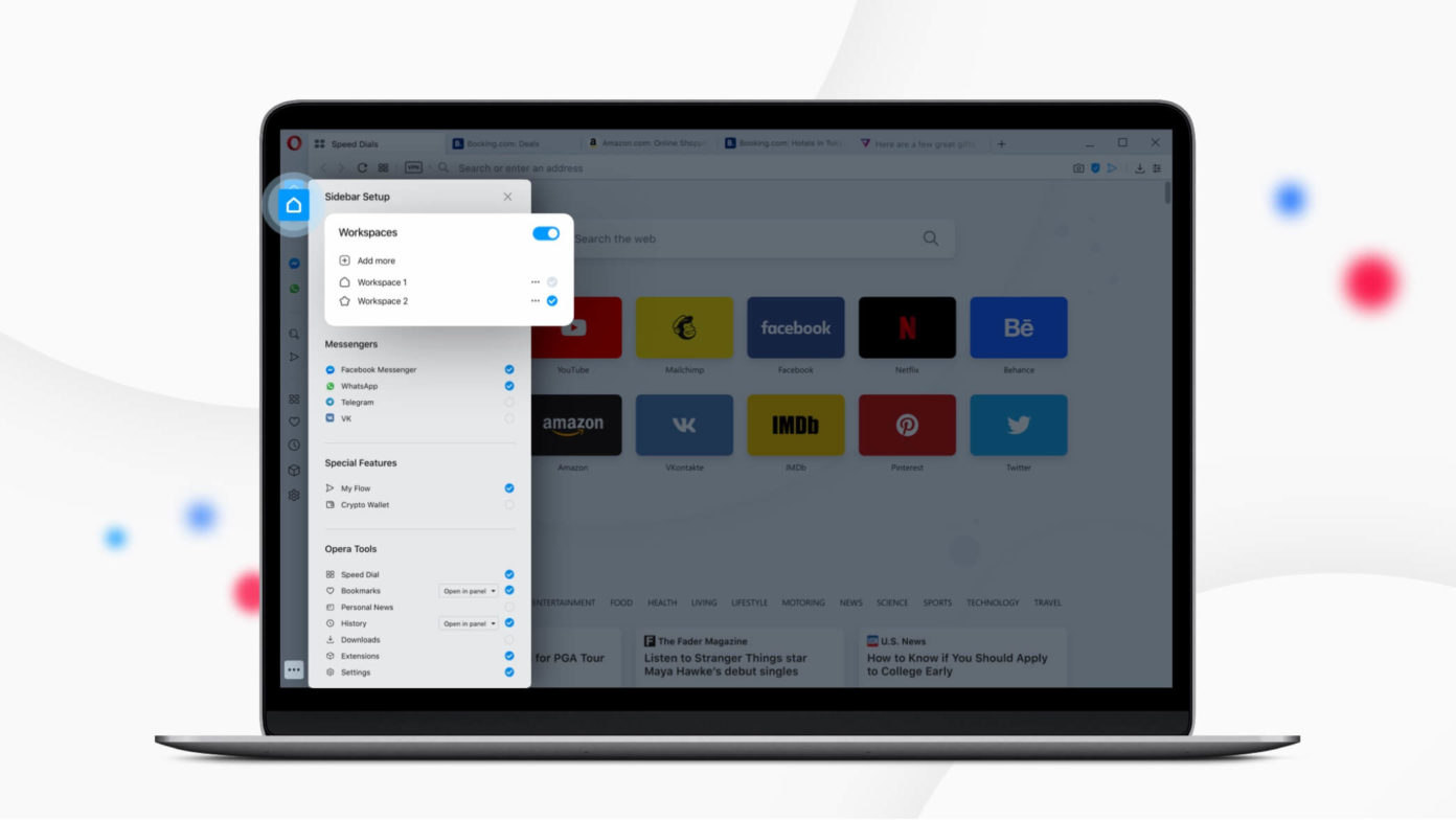 Disable or Remove Workspaces in the New Opera Browser