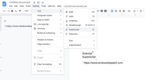 How to Add Subscript, Superscript Text Format in Google Docs