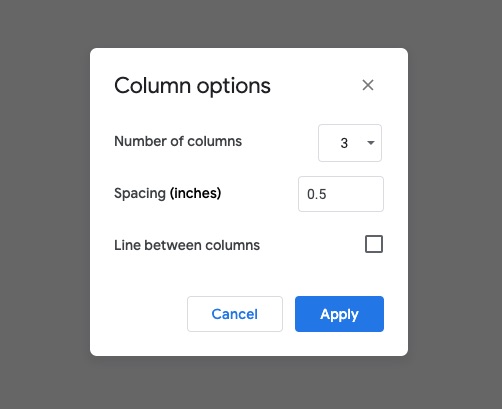 How To Create And Add Multiple Columns In Google Docs