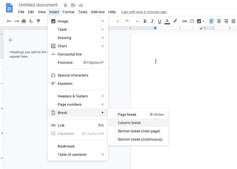 How to Create and Add Multiple Columns in Google Docs
