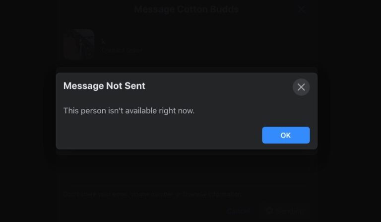 Fix "This person isn't available right now" error on Facebook Messenger