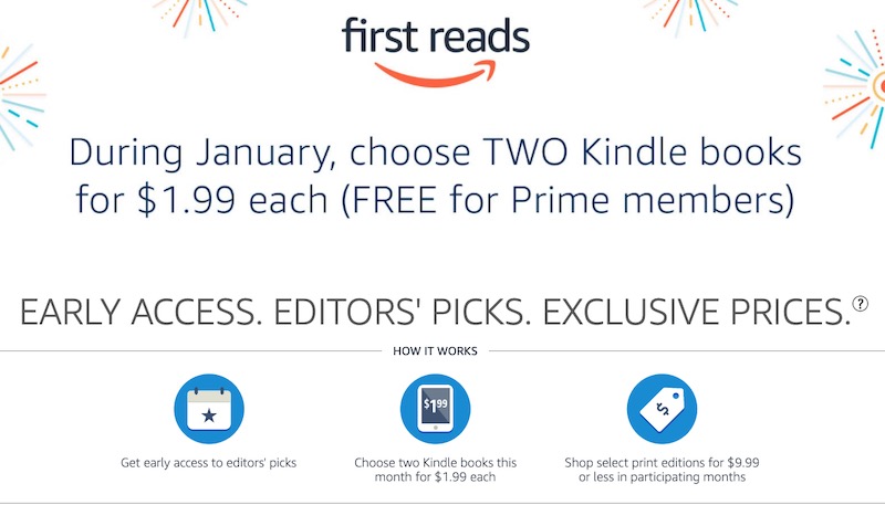 Get Free Ebooks on Amazon First Reads for Prime Members