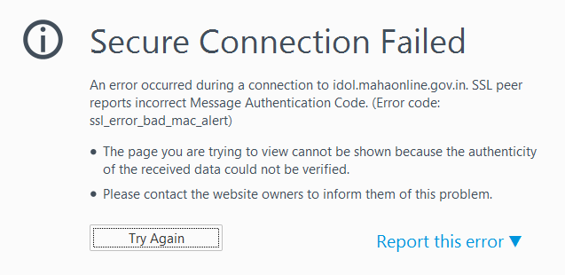 Fix Firefox SSL ERROR BAD MAC ALERT Security Error
