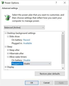 How to Fully Enable/Disable Windows 10 Allow Wake Timers
