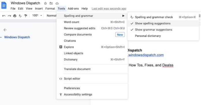 How to Fix Google Docs Spell Check Stopped/Not Working