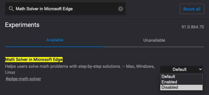How to Remove/Disable/Hide Microsoft Edge Math Solver Feature