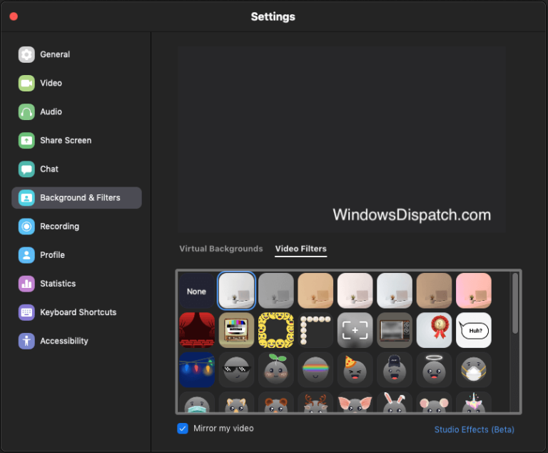 Fix Zoom Video Filters Not Showing Working Available Error