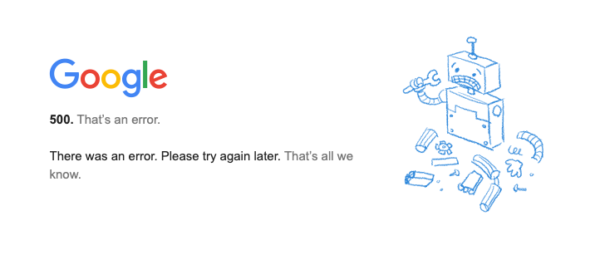 Fix "500 There was an error Please try again later" Google Error