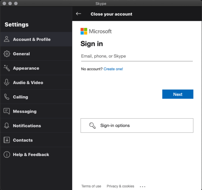 How to Delete your Skype Account without Closing Microsoft Account