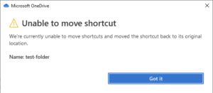 Fix Unable to Move/Can't Sync Shortcut in Microsoft OneDrive