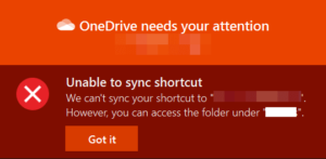 Fix Unable to Move/Can't Sync Shortcut in Microsoft OneDrive