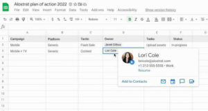 How to View Colleagues Info with Google Sheets People Chips