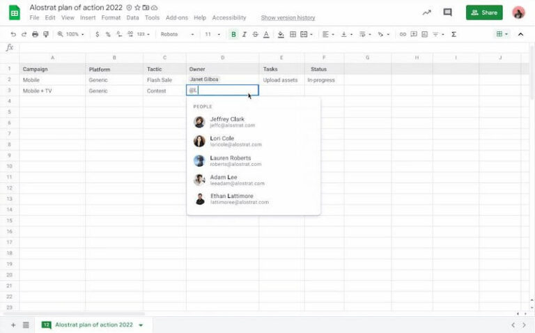 How to View Colleagues Info with Google Sheets People Chips