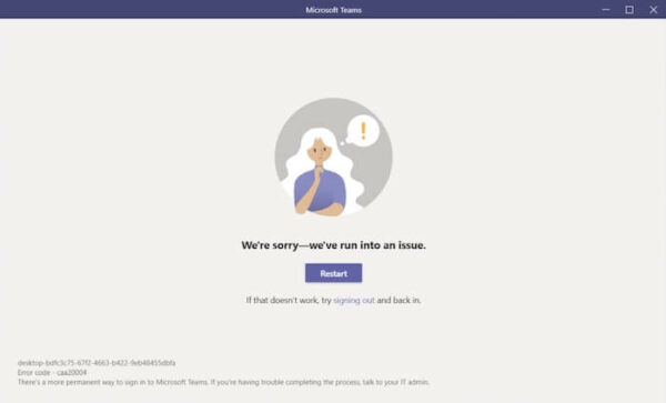 Fix Microsoft Teams Error CAA20003, CAA20004 & CAA2000C