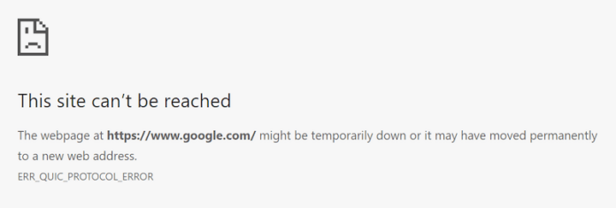 Fix Google Chrome ERR_QUIC_PROTOCOL_ERROR Issue