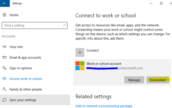How to Remove & Disconnect Work/School Account in Windows 10/11