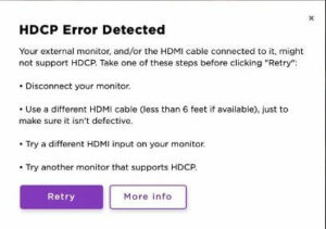 Fix HDCP Error Detected Error Message on Roku Devices